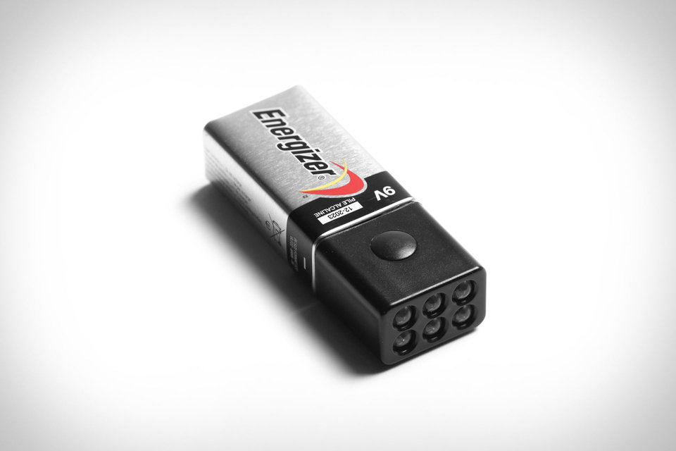 9V Battery LED Flashlight | Uncrate