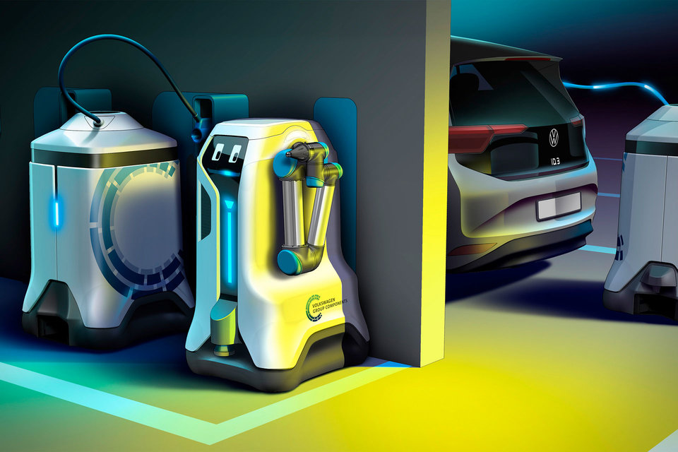 Volkswagen Mobile Charging Robot | Uncrate