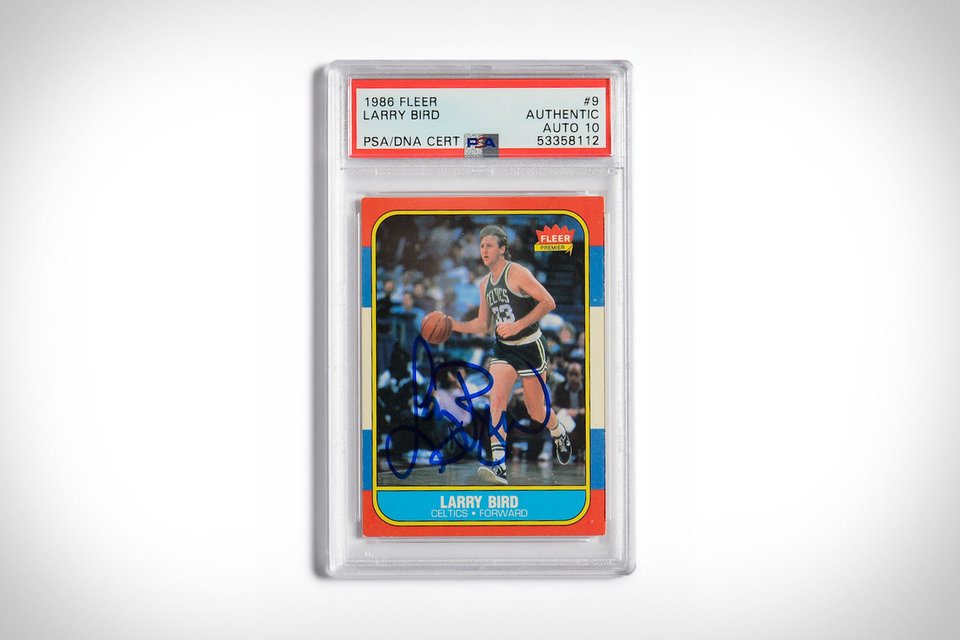 1986 Fleer Larry Bird Autographed Basketball Card | Uncrate