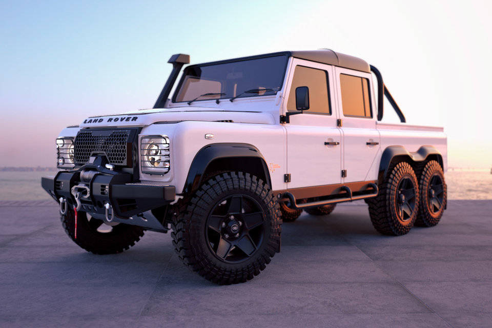 Classic Overland White Rhino Land Rover Defender 6x6 | Uncrate