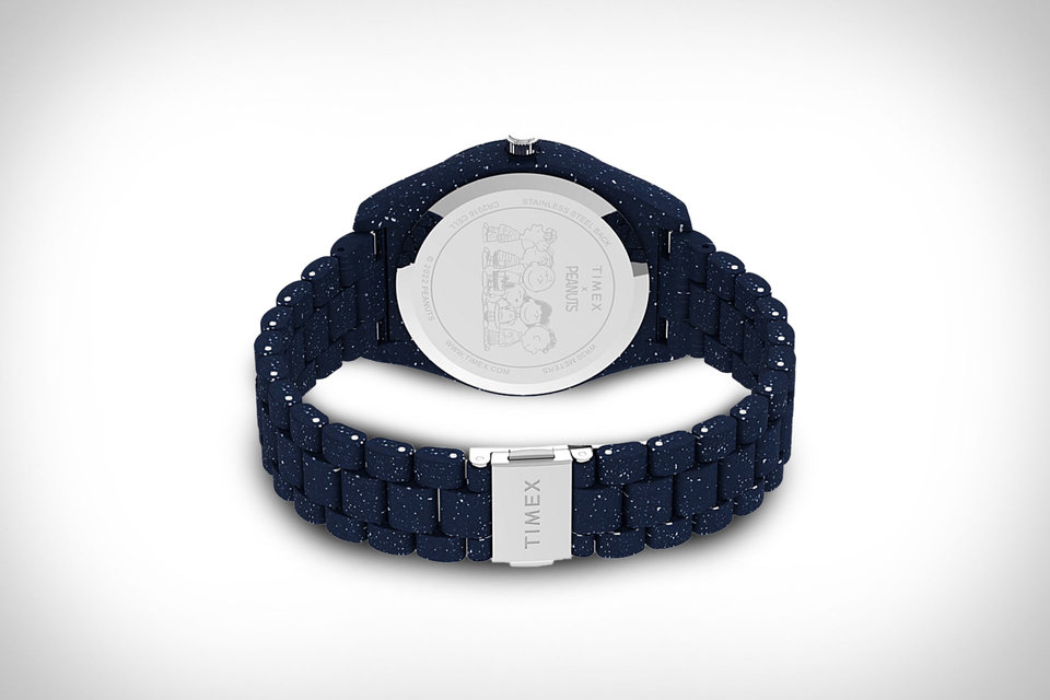 Timex Waterbury x Peanuts Ocean Plastic Watch | Uncrate