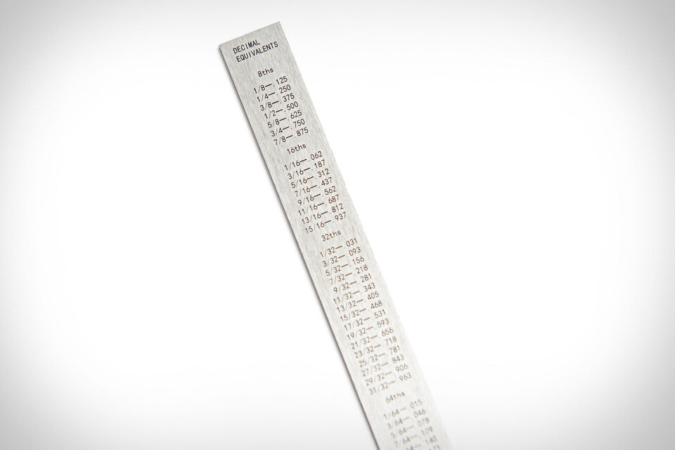 Stainless Steel Decimal EDC Ruler | Uncrate
