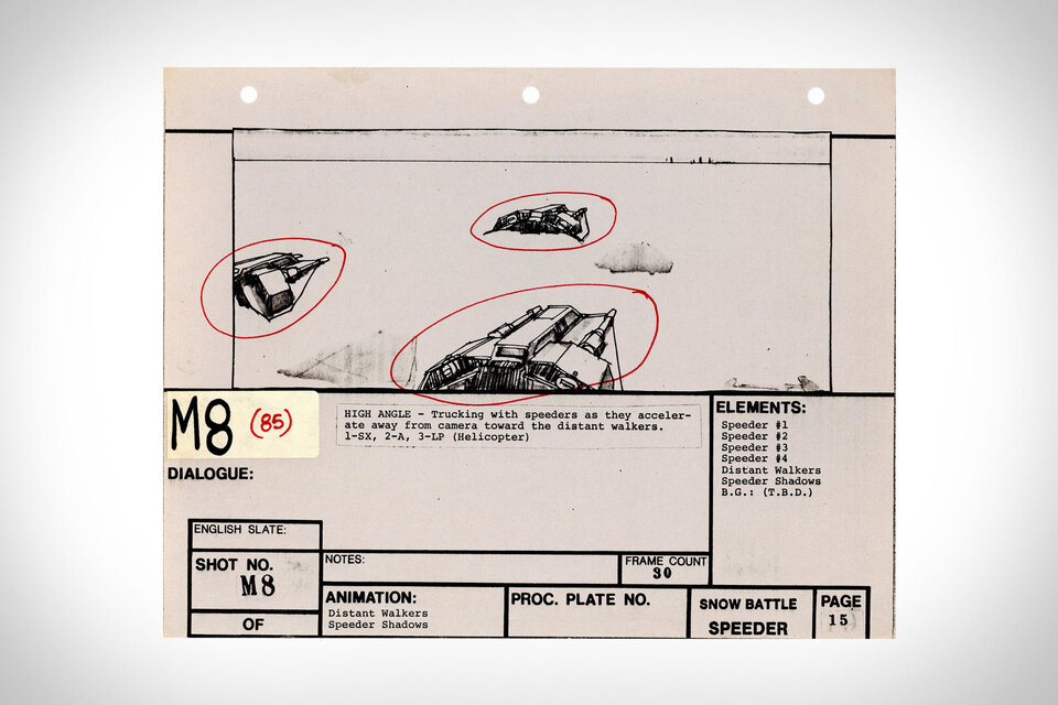 The Empire Strikes Back VFX Story Board Shot M50 | Uncrate