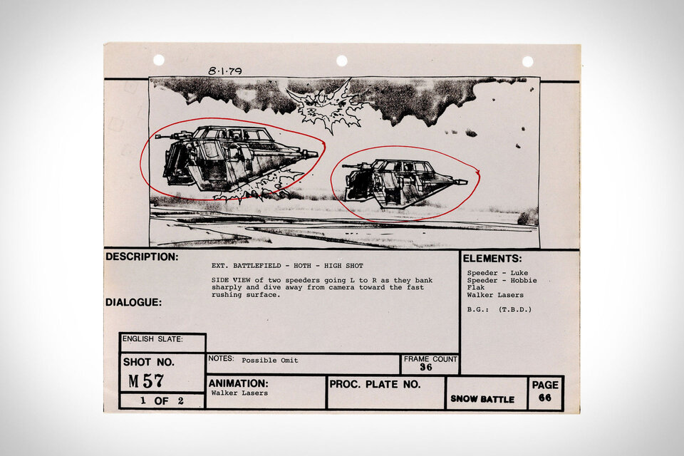 The Empire Strikes Back: VFX Storyboard Shot M61 (1) | Uncrate