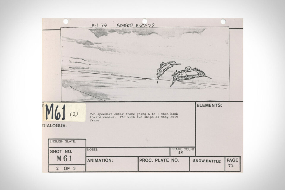 The Empire Strikes Back: VFX Storyboard Shot M61 (2) | Uncrate