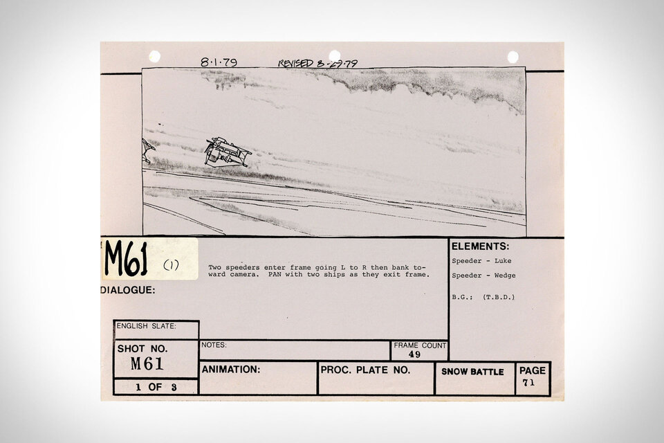 The Empire Strikes Back: VFX Storyboard Shot M61 (1) | Uncrate