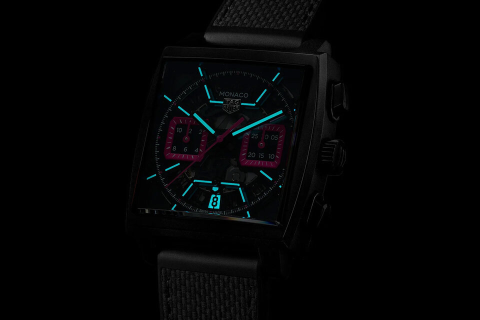 TAG Heuer Monaco Chronograph Skeleton Pink Watch | Uncrate