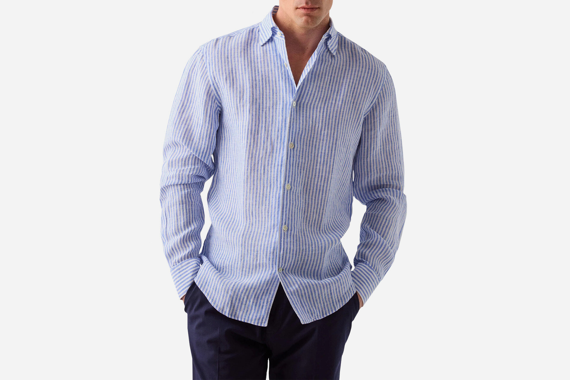 Robert Talbot Morgan Stripe Linen Shirt | Uncrate