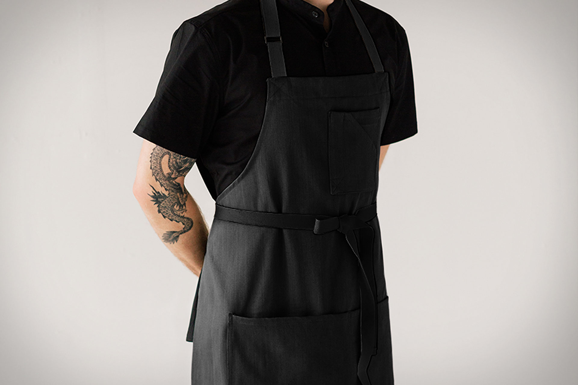 Stock Black Twill Apron | Uncrate