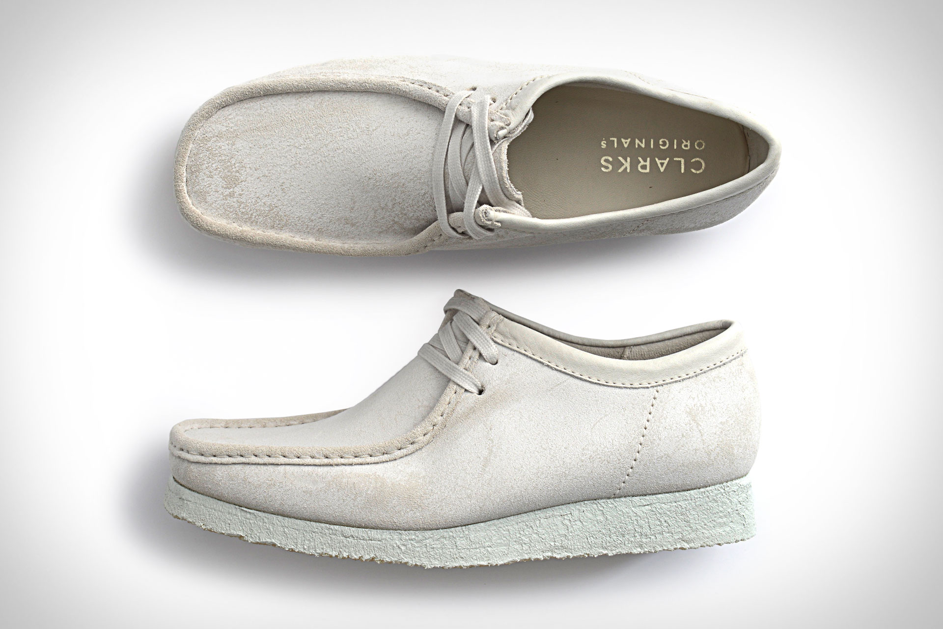 Clarks Wallabee White Chalky Suede | Uncrate