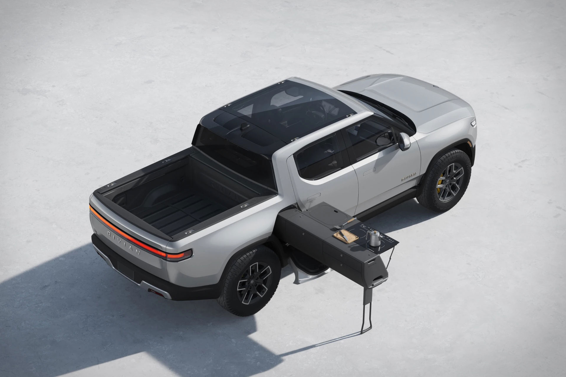 Rivian R1T Camp Kitchen x Snow Peak Package | Uncrate