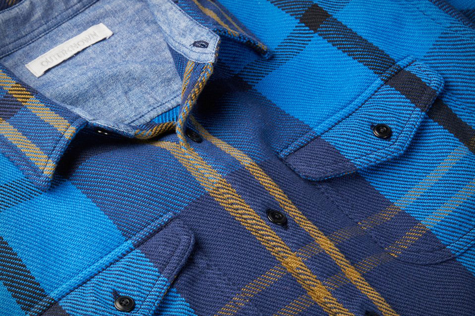 Outerknown Country Blue Plaid Blanket Shirt | Uncrate
