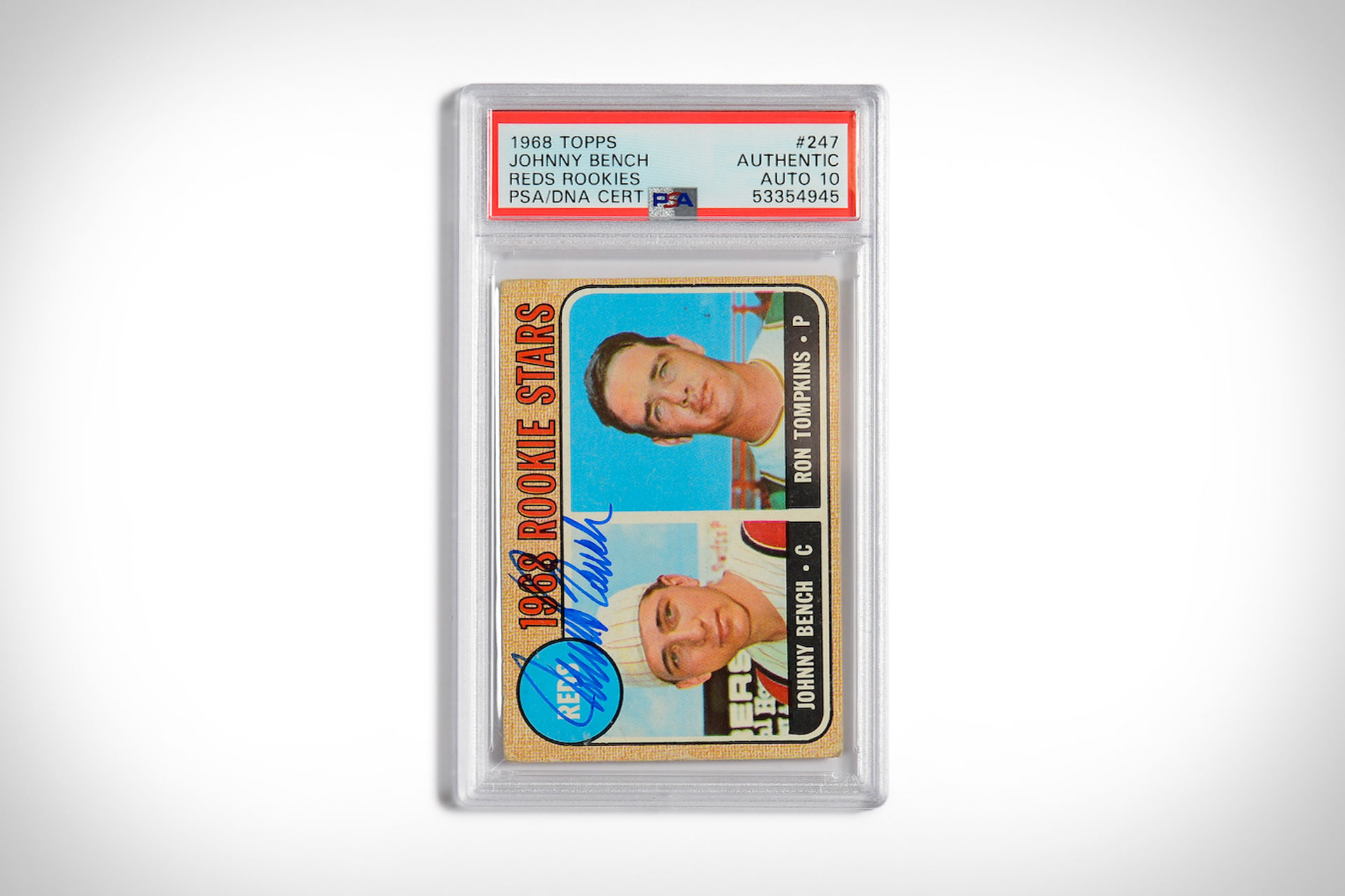 1968 Topps Johnny Bench Autographed Rookie Card | Uncrate