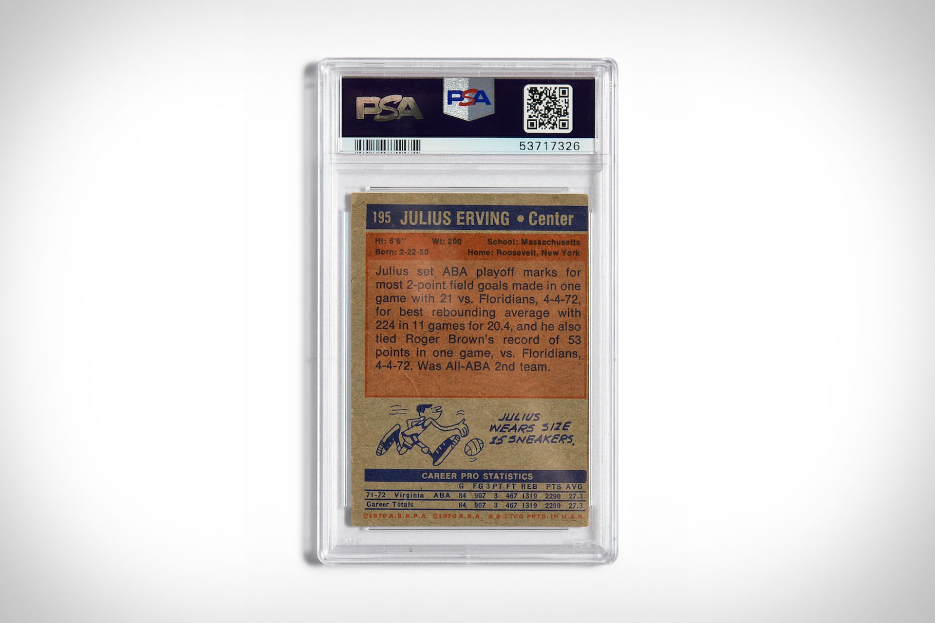 1972 Topps Julius Erving Autographed Rookie Card | Uncrate