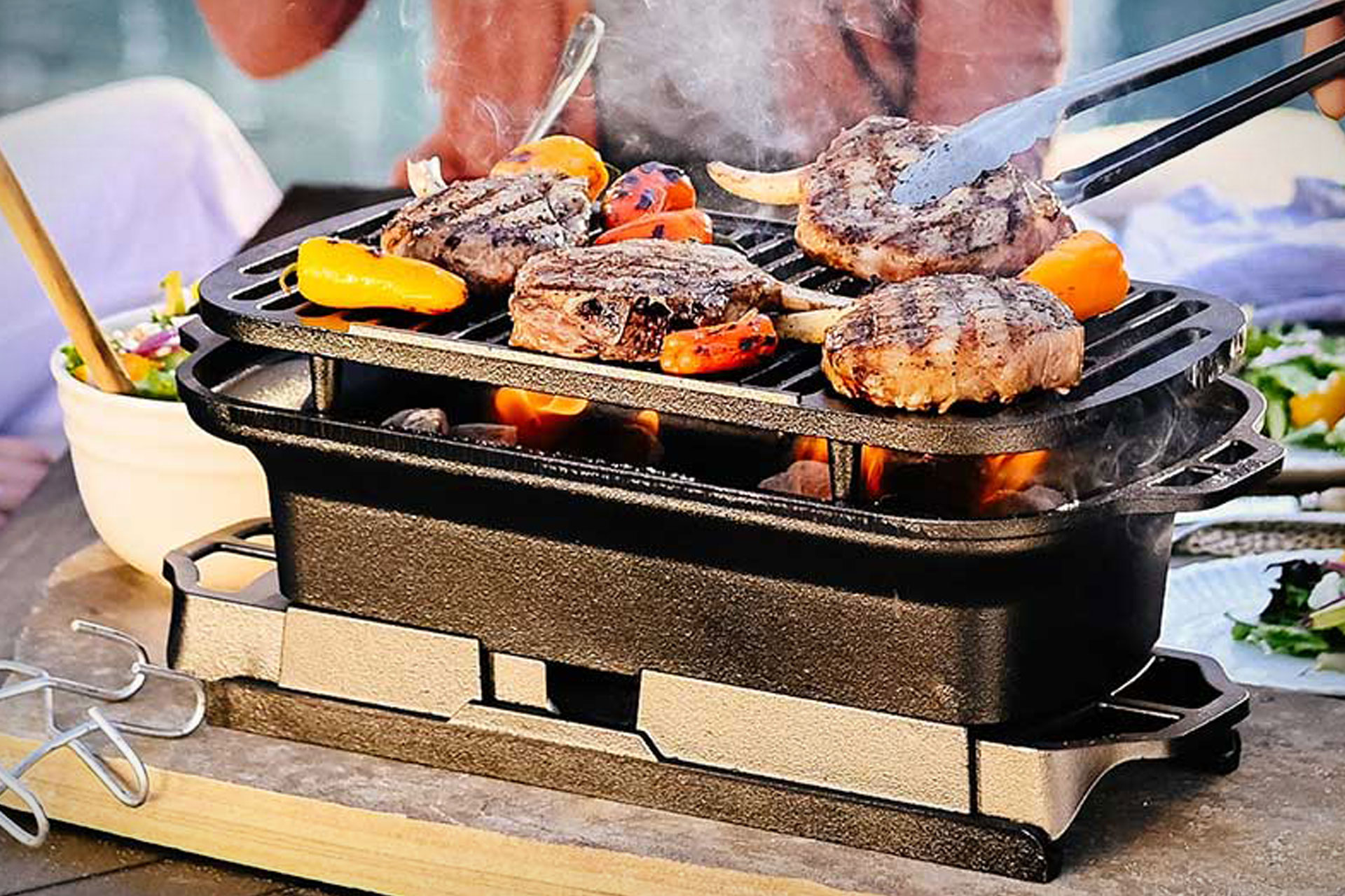 Lodge Sportsman's Pro Cast Iron Grill | Uncrate
